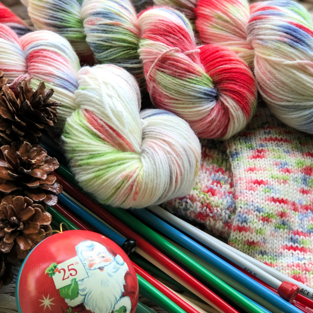 Christmas Lights 4ply Sock Yarn - Little Yellow Cat 4ply